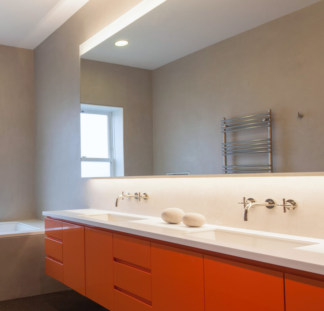 Integrated Mirror Lights - Delson or Sherman Architects